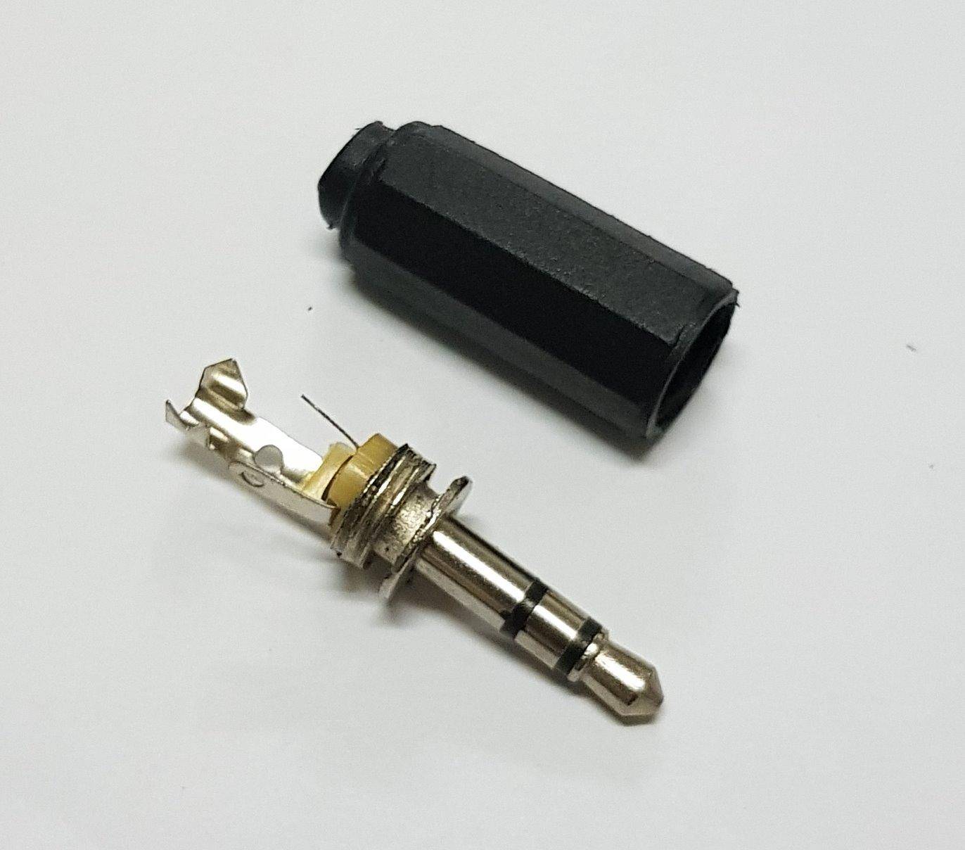 3.5MM BLACK PLASTIC HOUSING AUDIO STEREO PLUG (5 PCS / PACK)